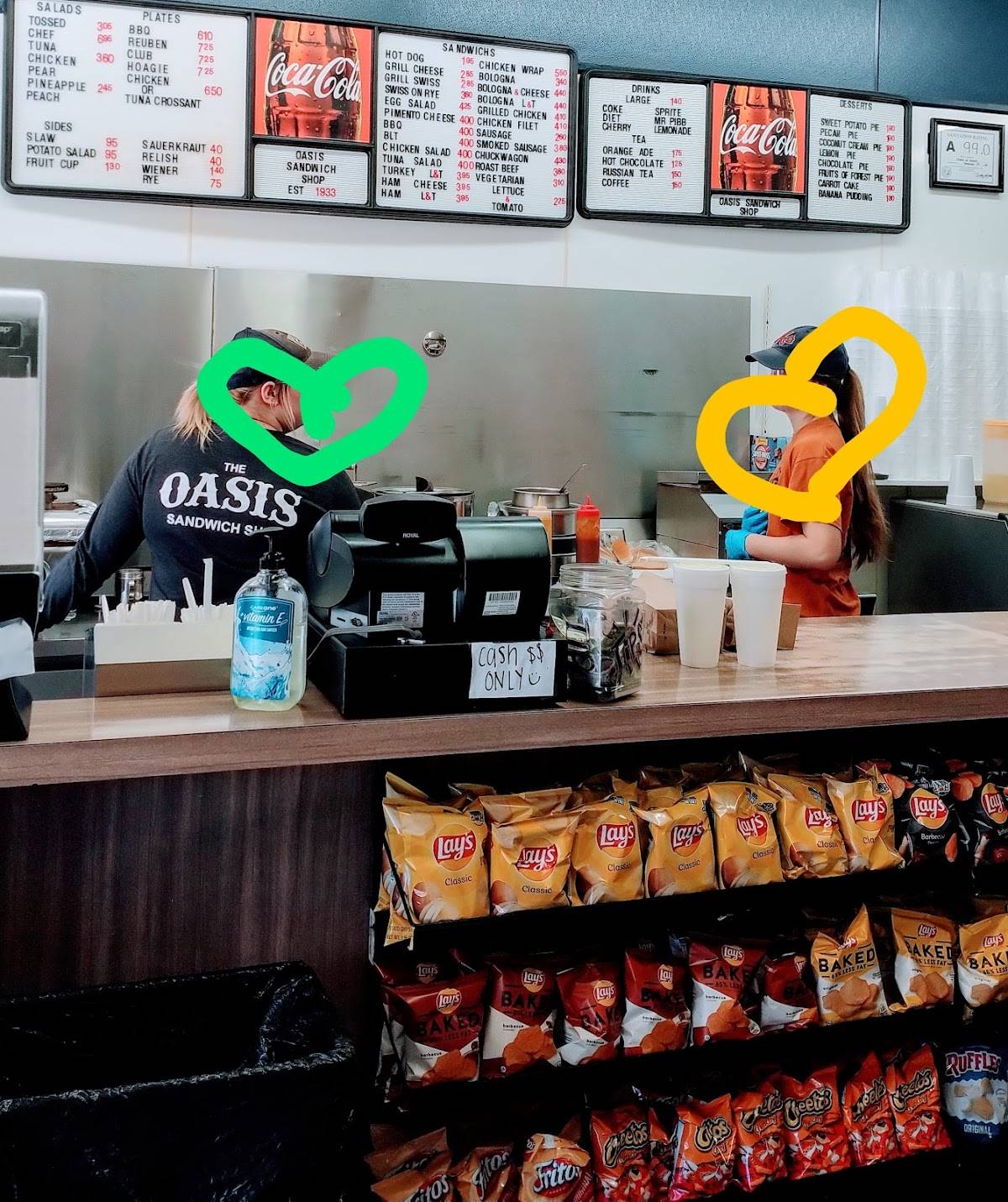 Menu at Oasis Sandwich Shop fast food, Monroe