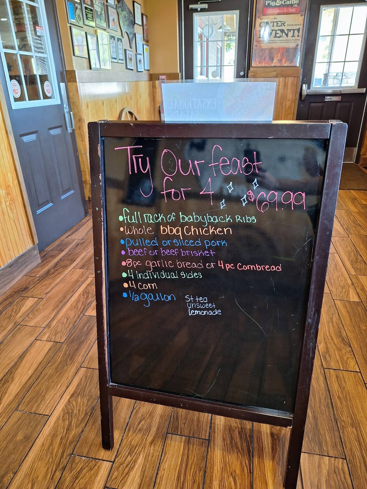 Menu at Southern Pig & Cattle Ocala HWY 200 BBQ, Ocala, SW State Rd 200