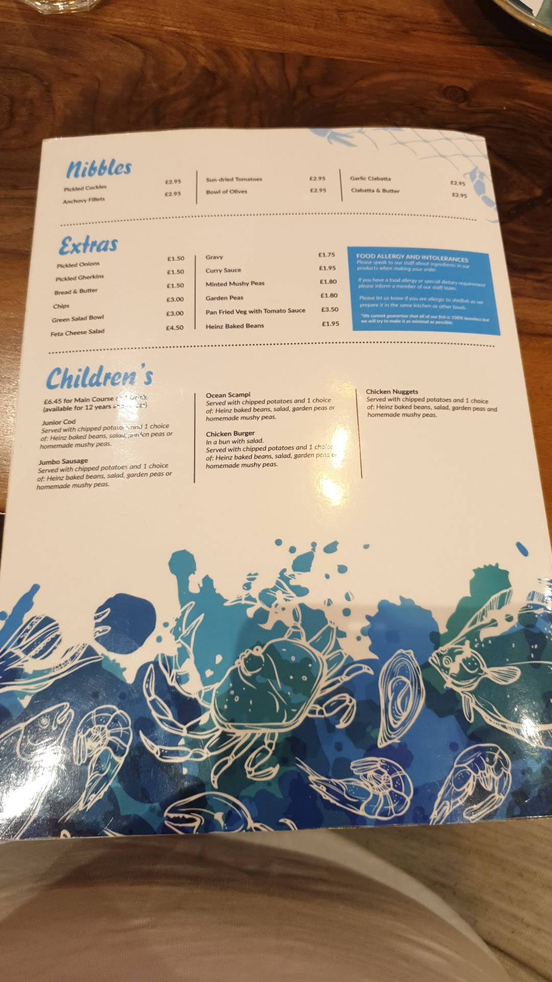 Menu at Ocean Fish Platter restaurant, Ipswich