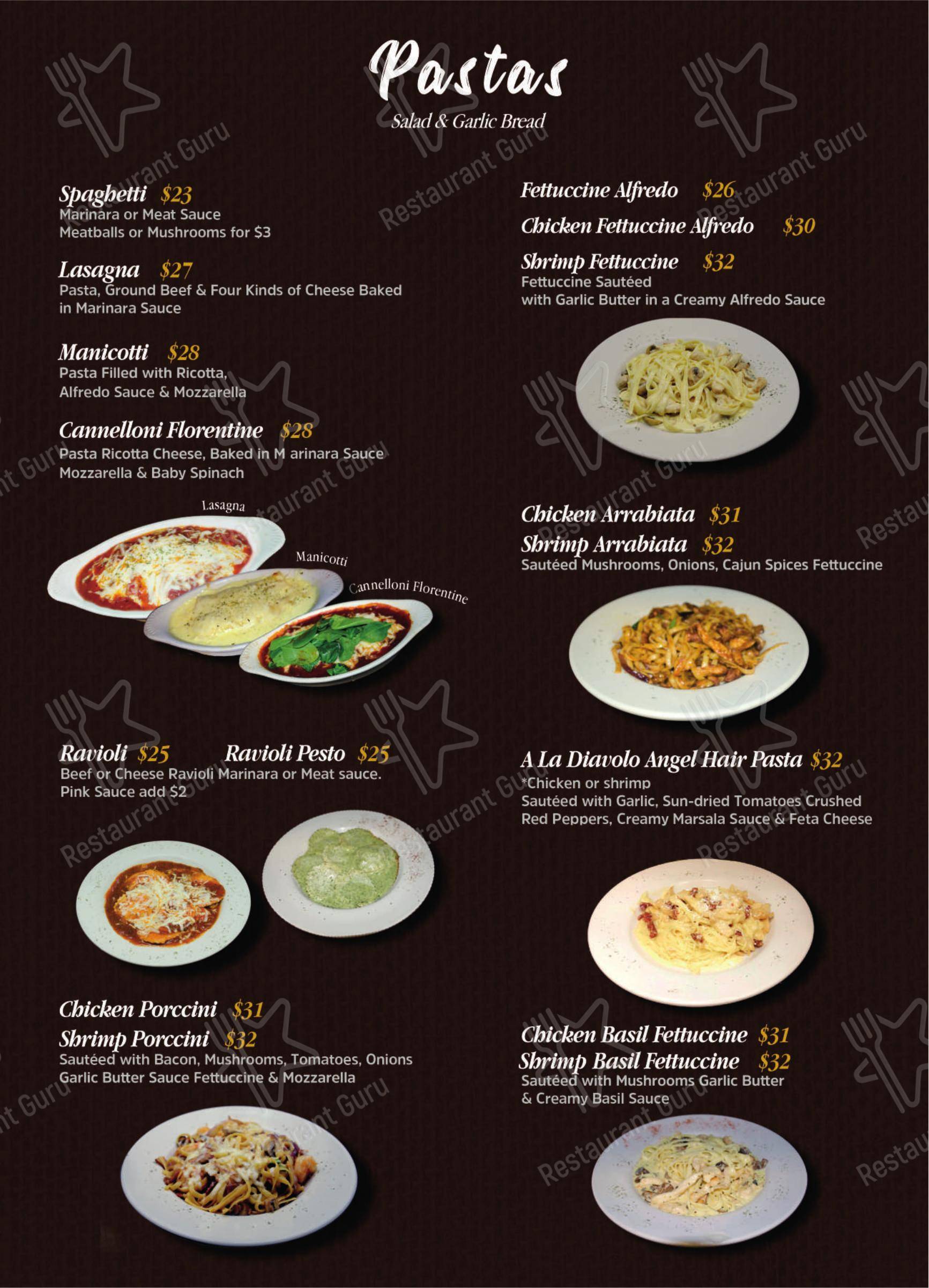 Menu at Ocean View Restaurante, Ketchikan