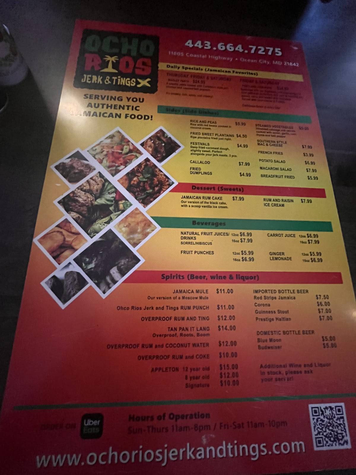 Carta del restaurante Ocho Rios Jerk and Tings - Ocean City, Ocean City