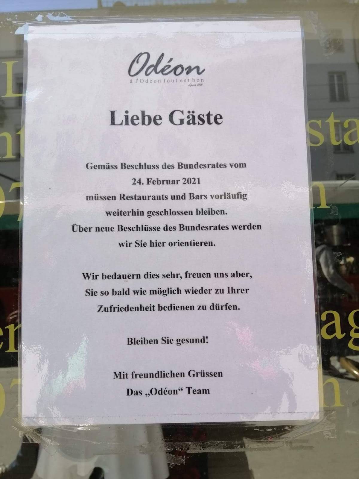 Speisekarte von Odéon Café-Bar-Restaurant, Biel, Bahnhofstrasse 31