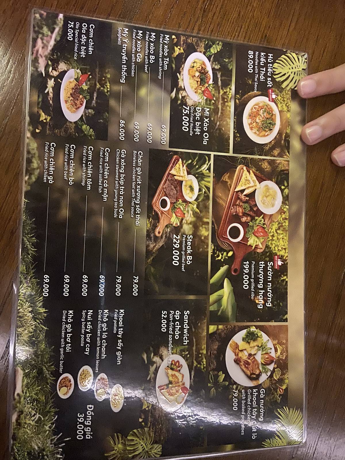 Carta de Ola Rooftop Café & Cuisine, Ciudad Ho Chi Minh (Saigón), 67 ...