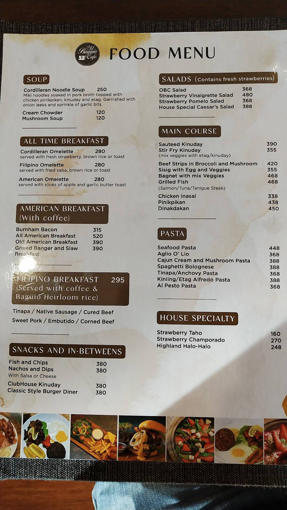 Menu at Old Baguio Heritage Cafe and Restaurant- Flavors of Cordillera ...