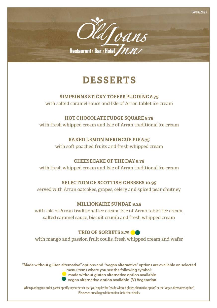 Menu at The Loans Inn pub & bar, Troon