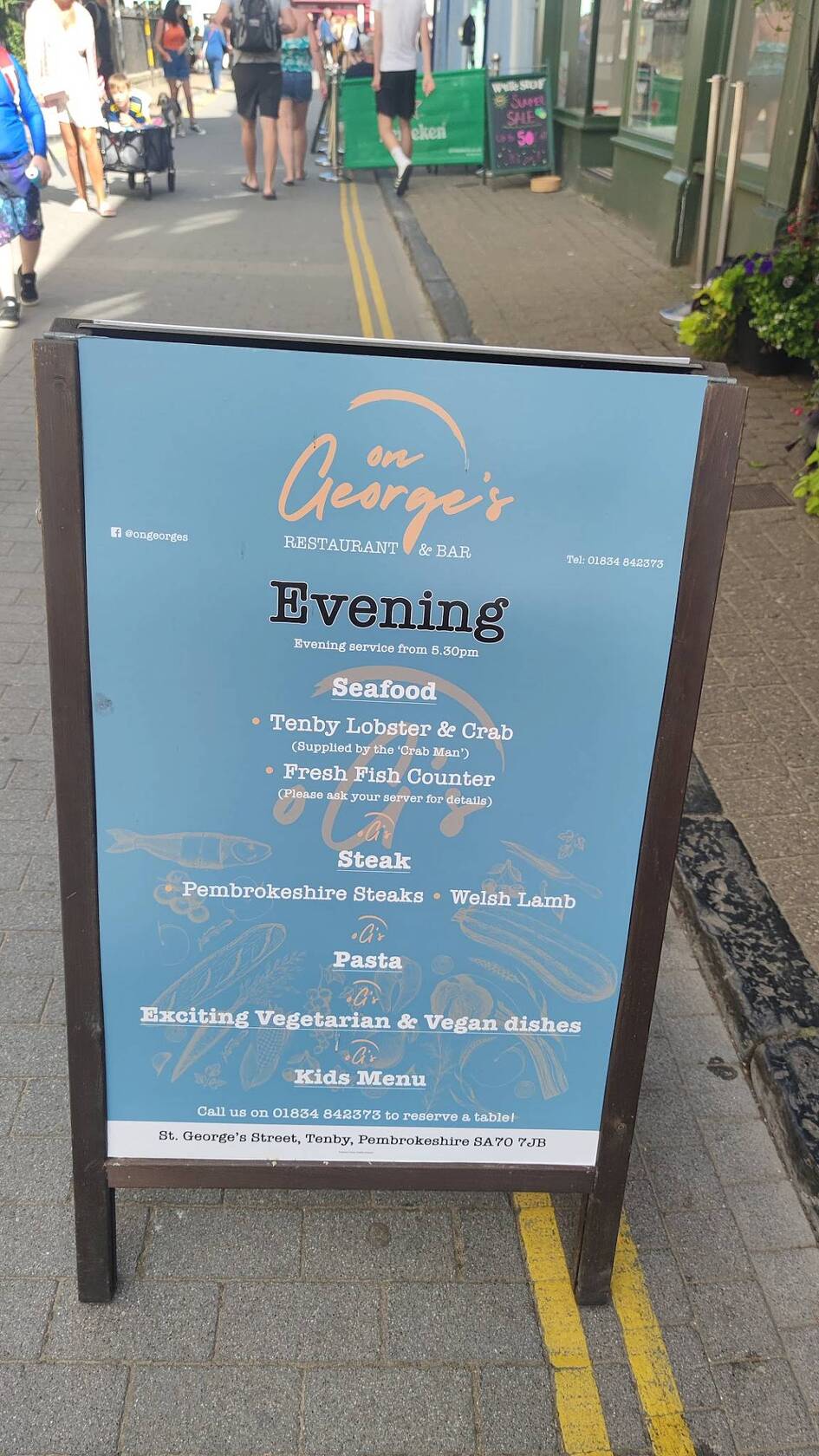 Menu at On George's pub & bar, Tenby