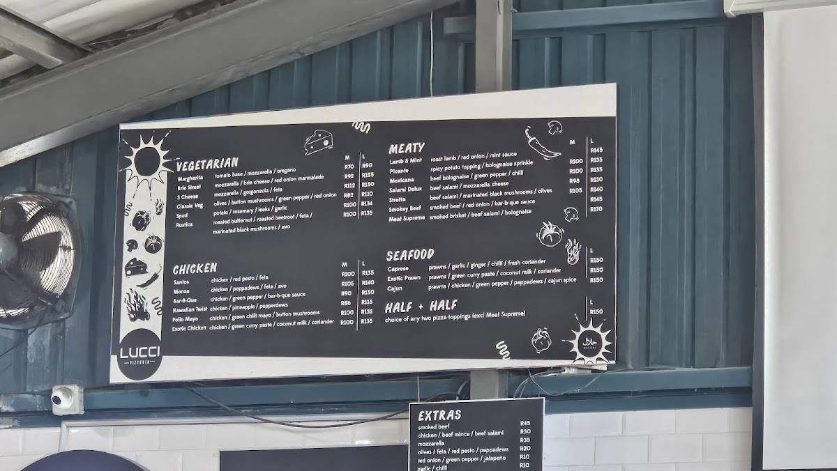 Menu at On Point Waterfront restaurant, Durban