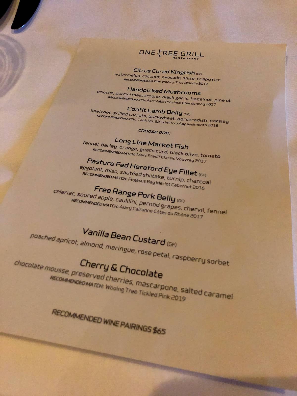 Menu at One Tree Grill pub & bar, Auckland