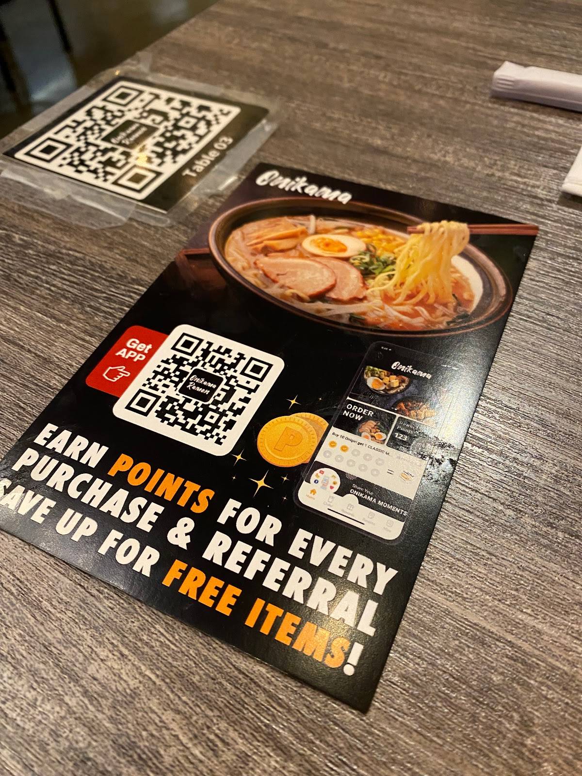 Menu at Onikama Ramen Bar, College Park