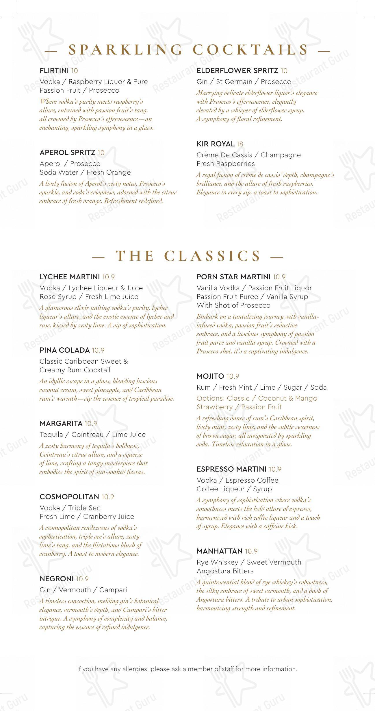 Menu at Opuz Aylesbury pub & bar, Aylesbury