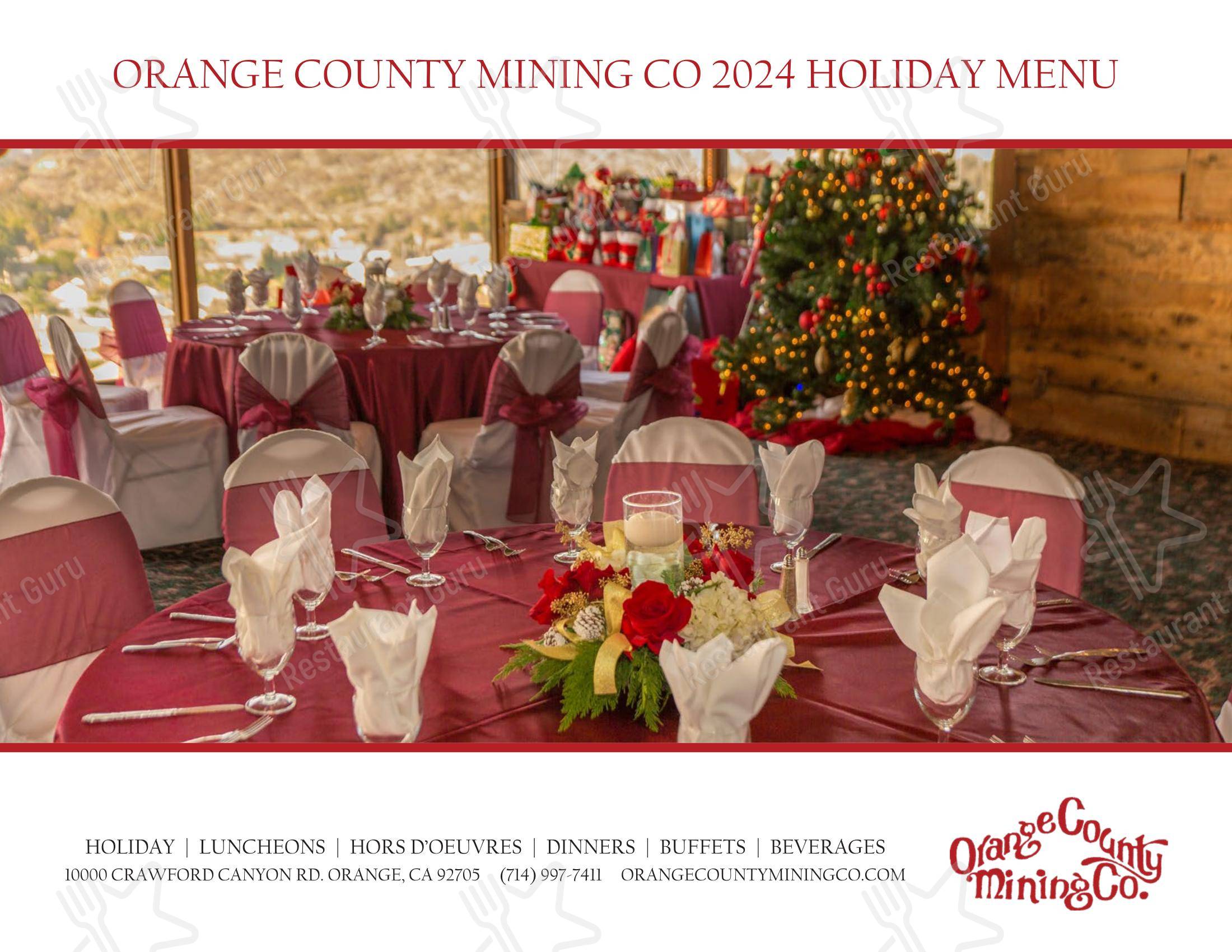 Menu at Orange County Mining Co pub & bar, North Tustin