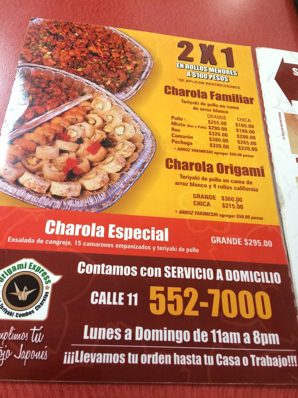 Carta del restaurante Origami Express Calle 11, Mexicali, Av. Michoacán ...