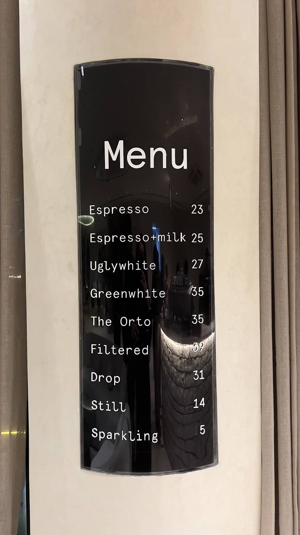 Menu at Orto cafe, Dubai