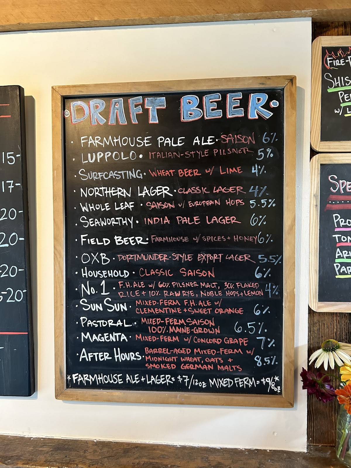 Menu at Oxbow Beer Garden restaurant, Oxford
