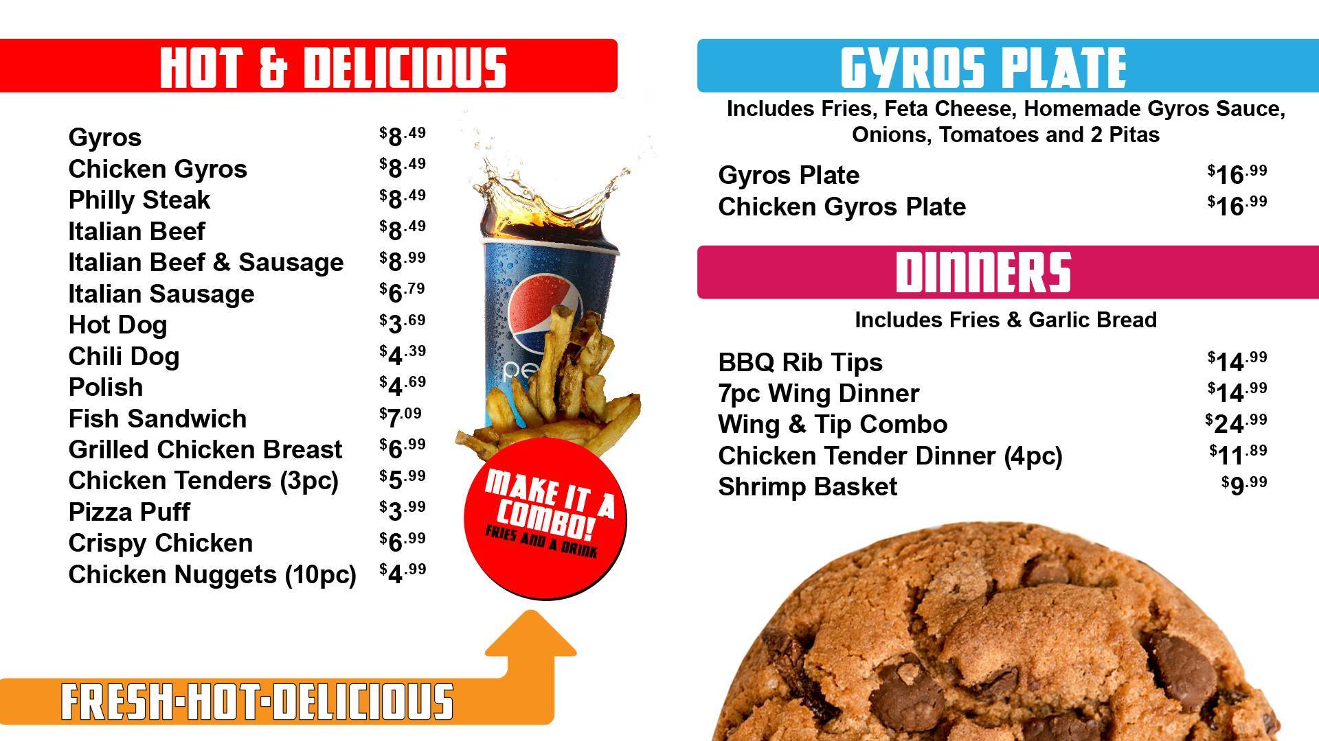 Menu at PJ'S GRILL restaurant, Merrillville