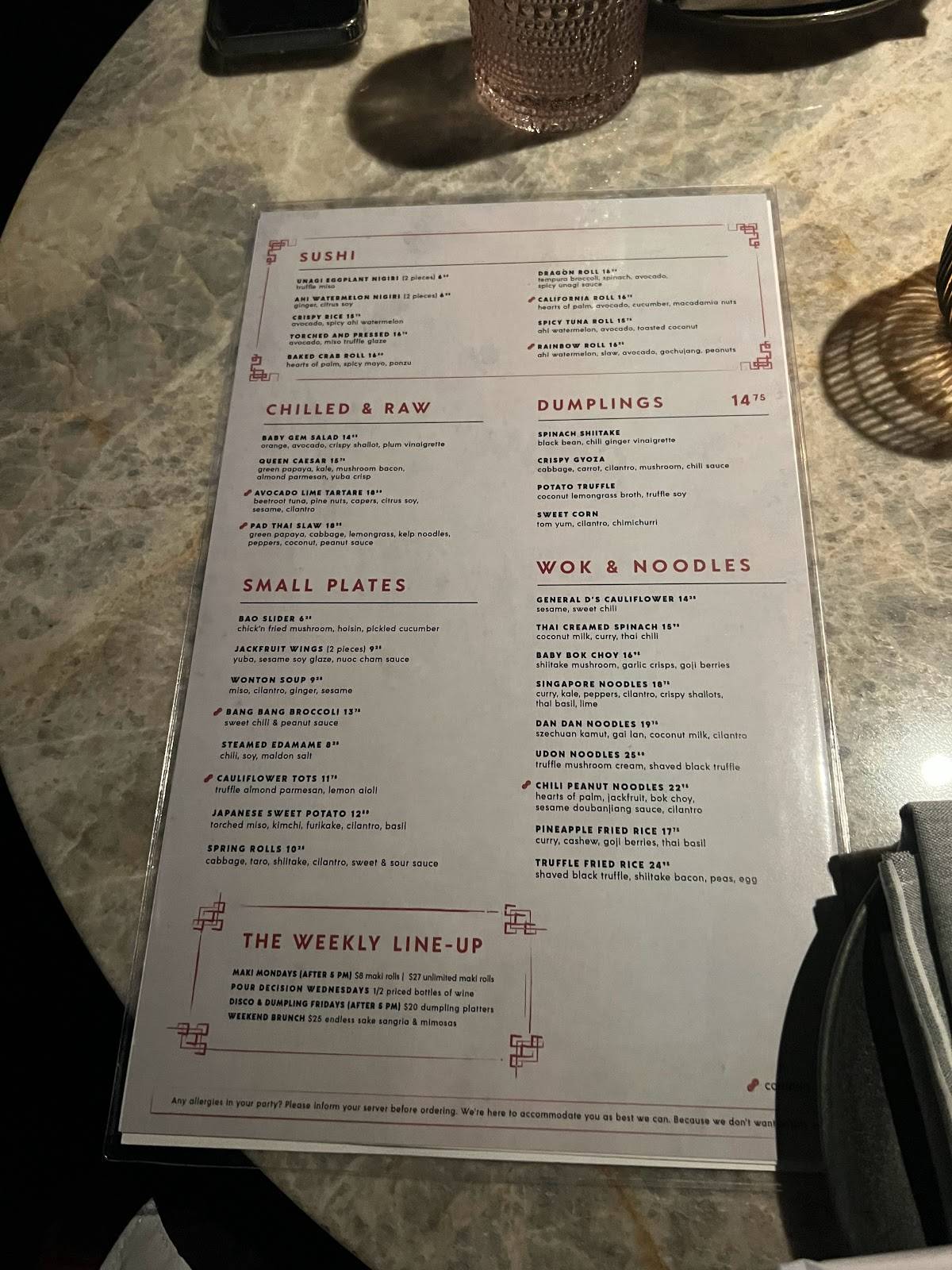Menu at PLANTA Queen restaurant, Miami