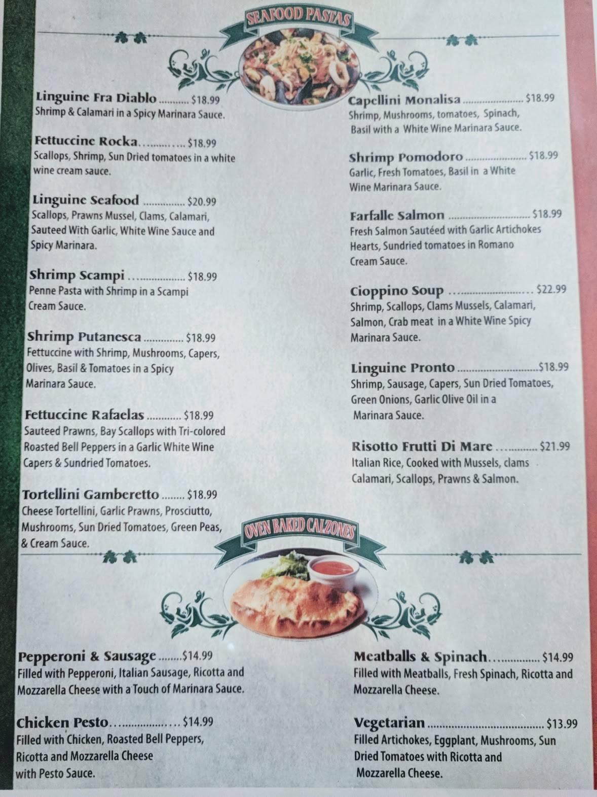 Menu at Palermo Restaurant Italian Cucina, Modesto, 310 H St