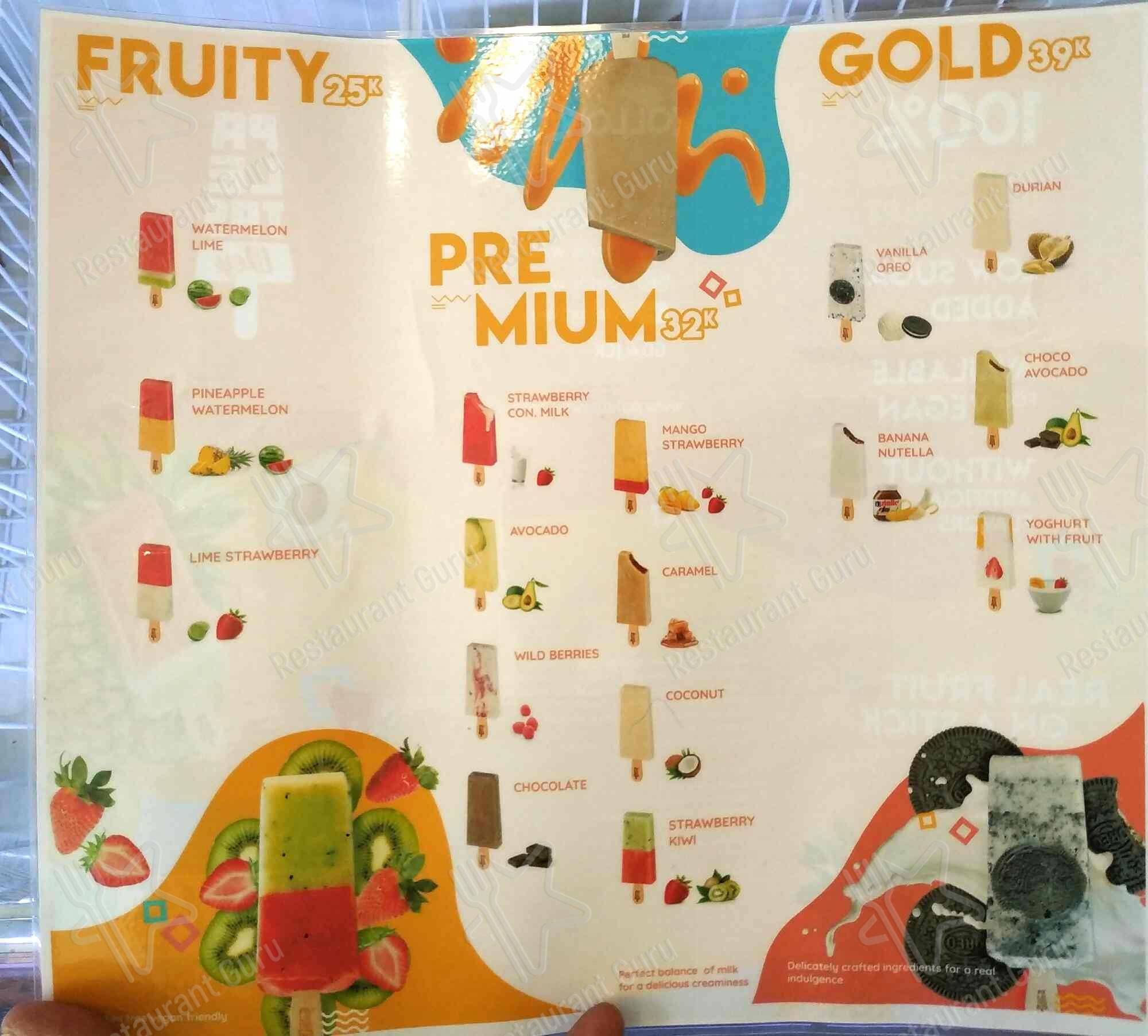 Menu at Paletas Wey desserts, Jakarta, Jl. Panjang No. 5C (Next to Bale ...