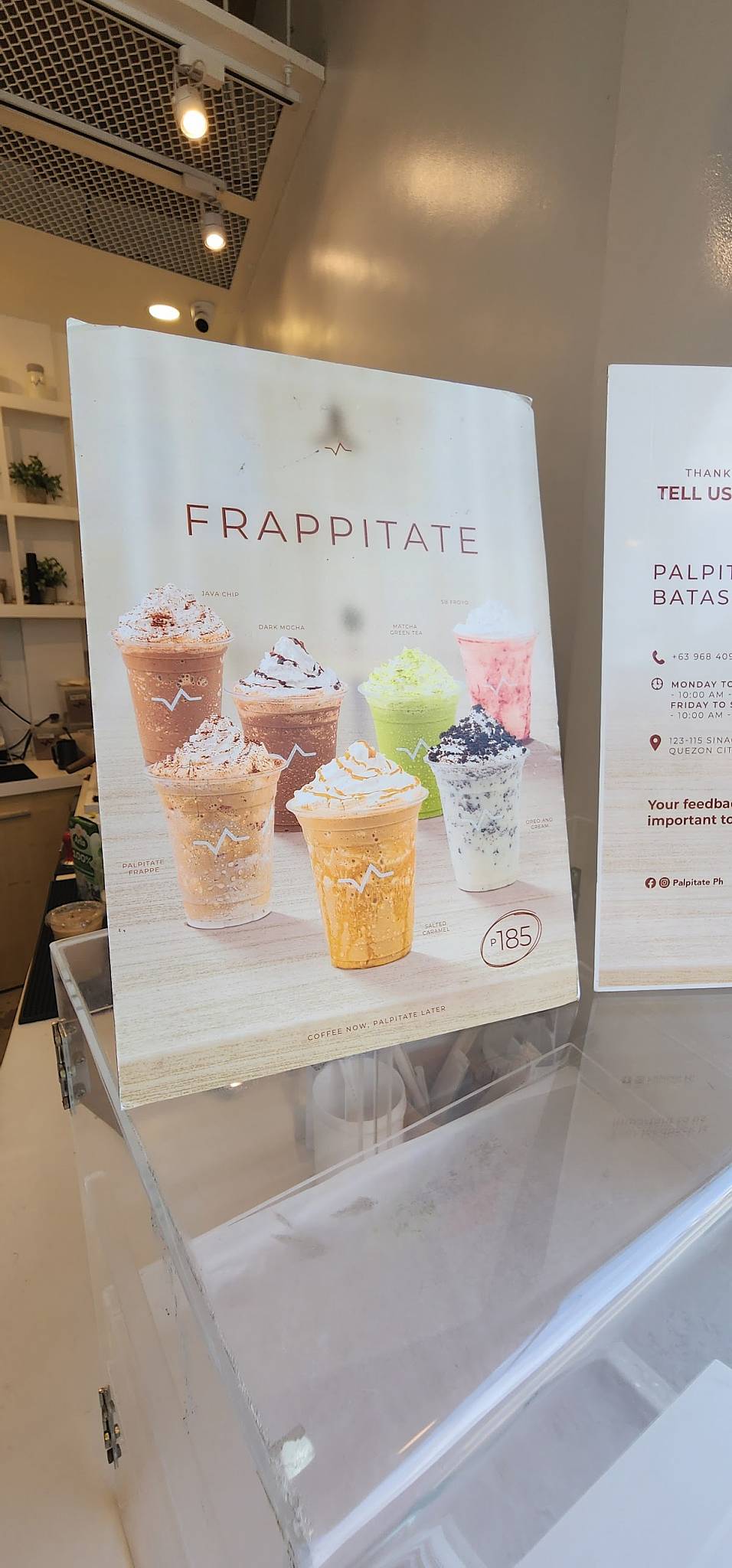 Menu at Palpitate Coffee, Quezon City