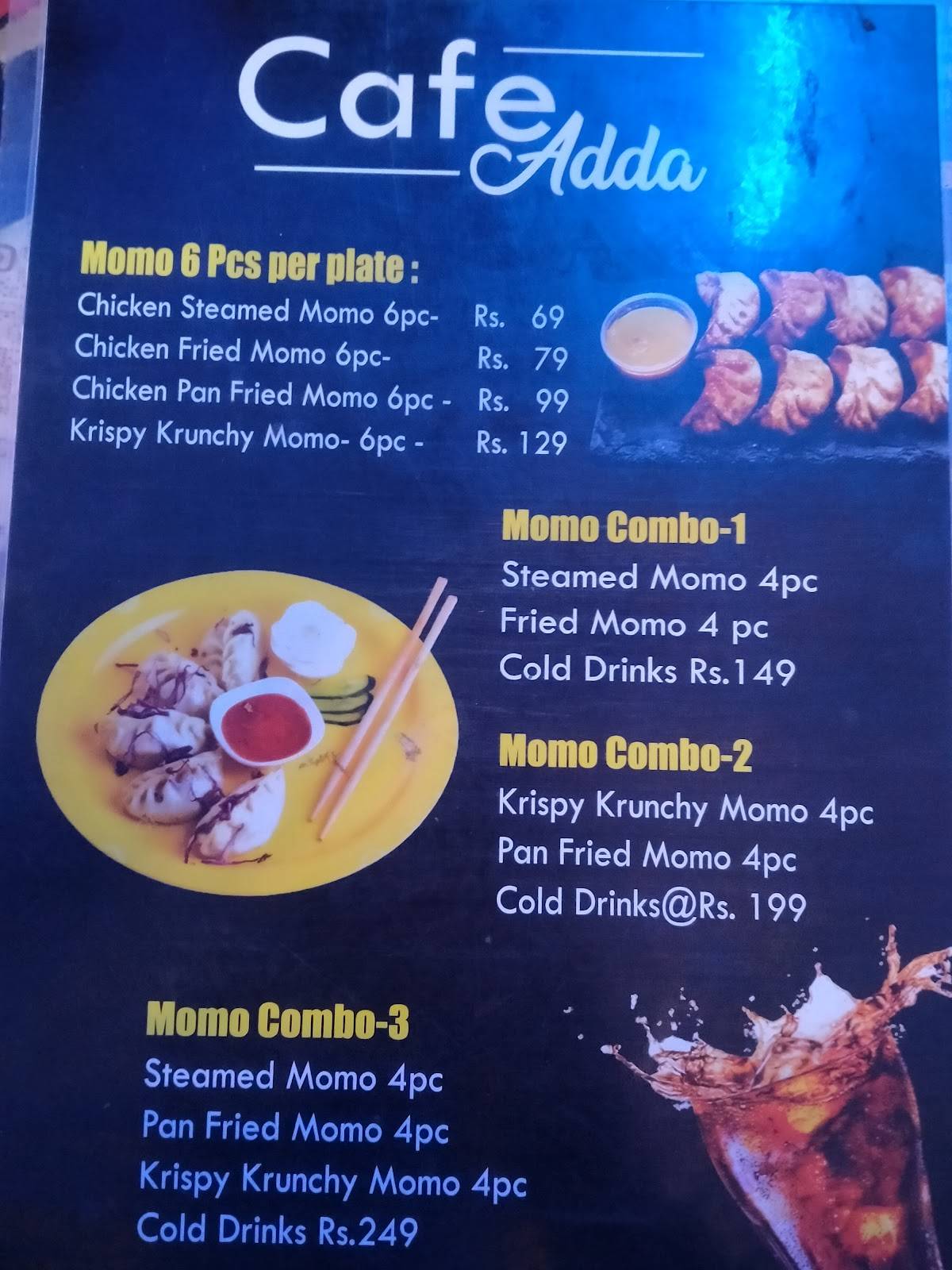 Menu at CAFE ADDA, Pandua