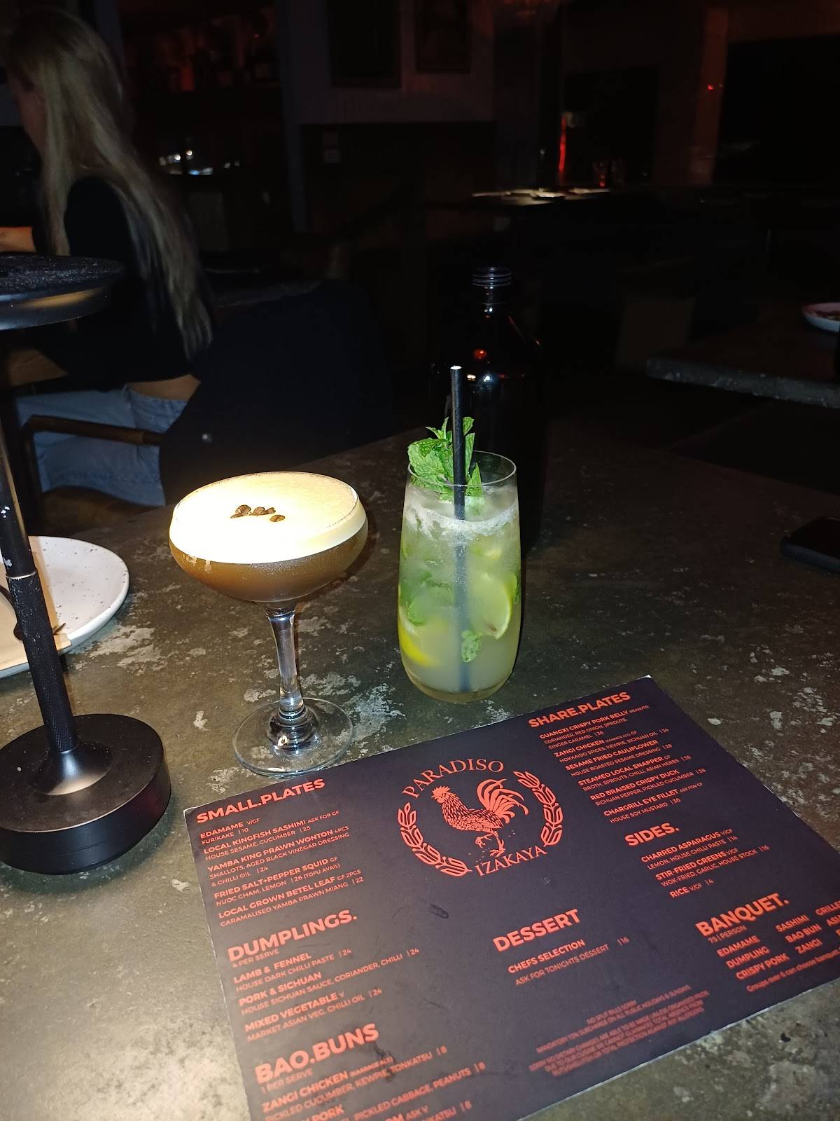 Menu at Paradiso Restaurant & Bar, Yamba