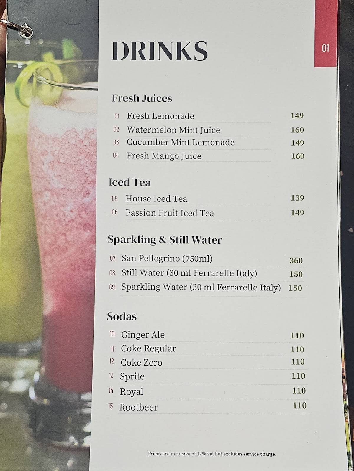 Menu at Gianetto restaurant, Parañaque