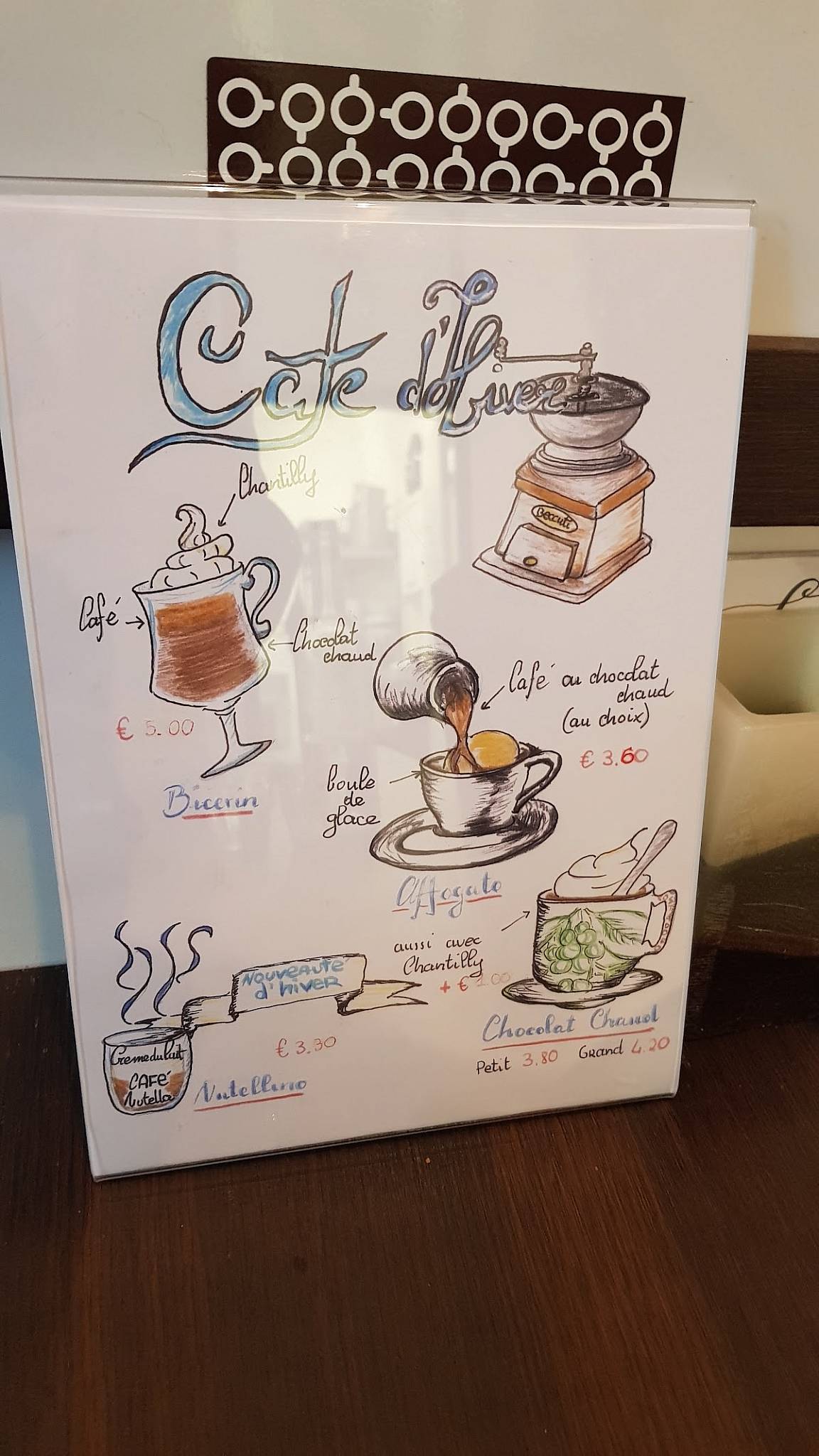 Menu at Costadoro Social Coffee Paris restaurant, Paris