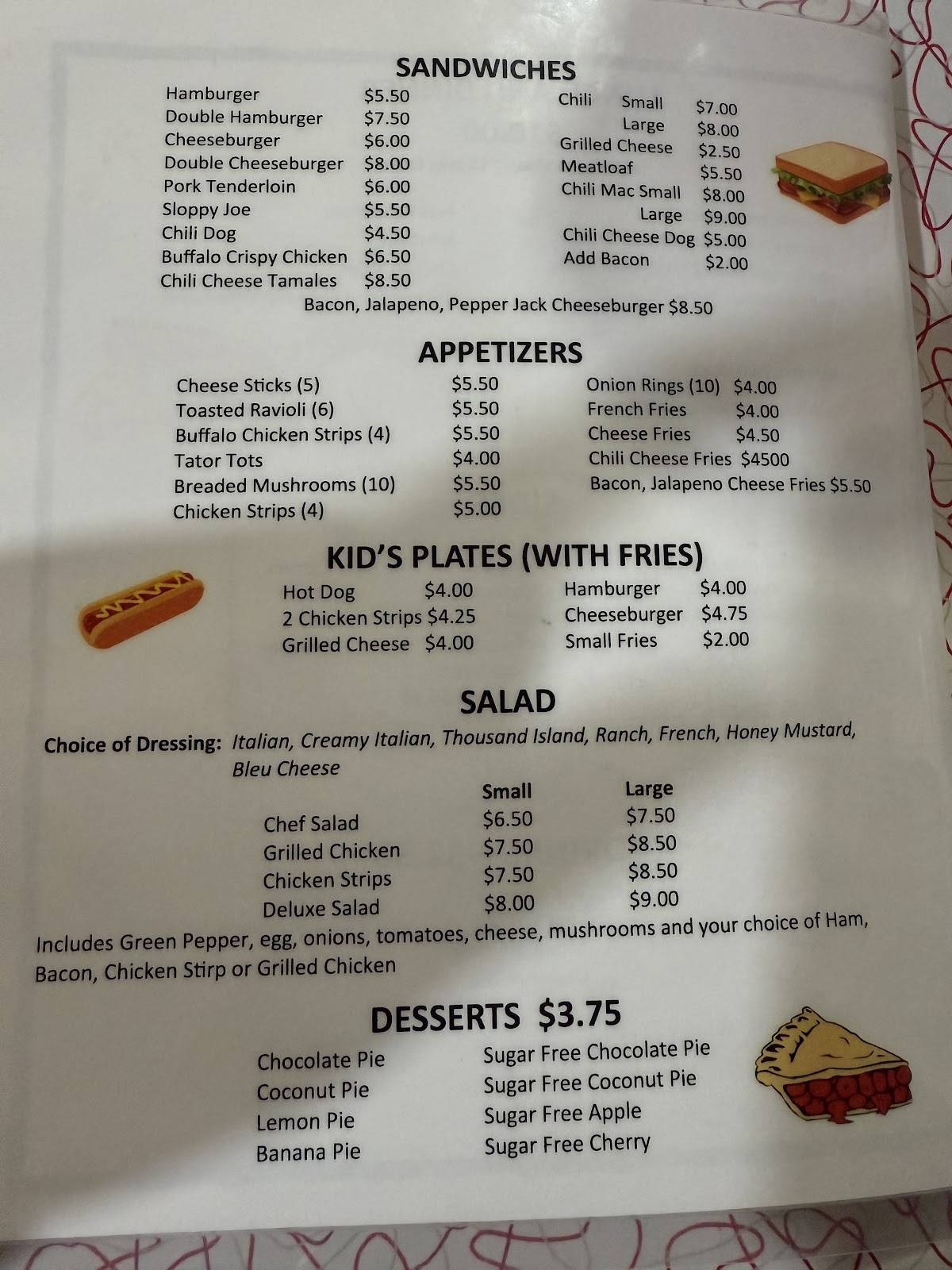 Menu at Park Grill restaurant, Granite City