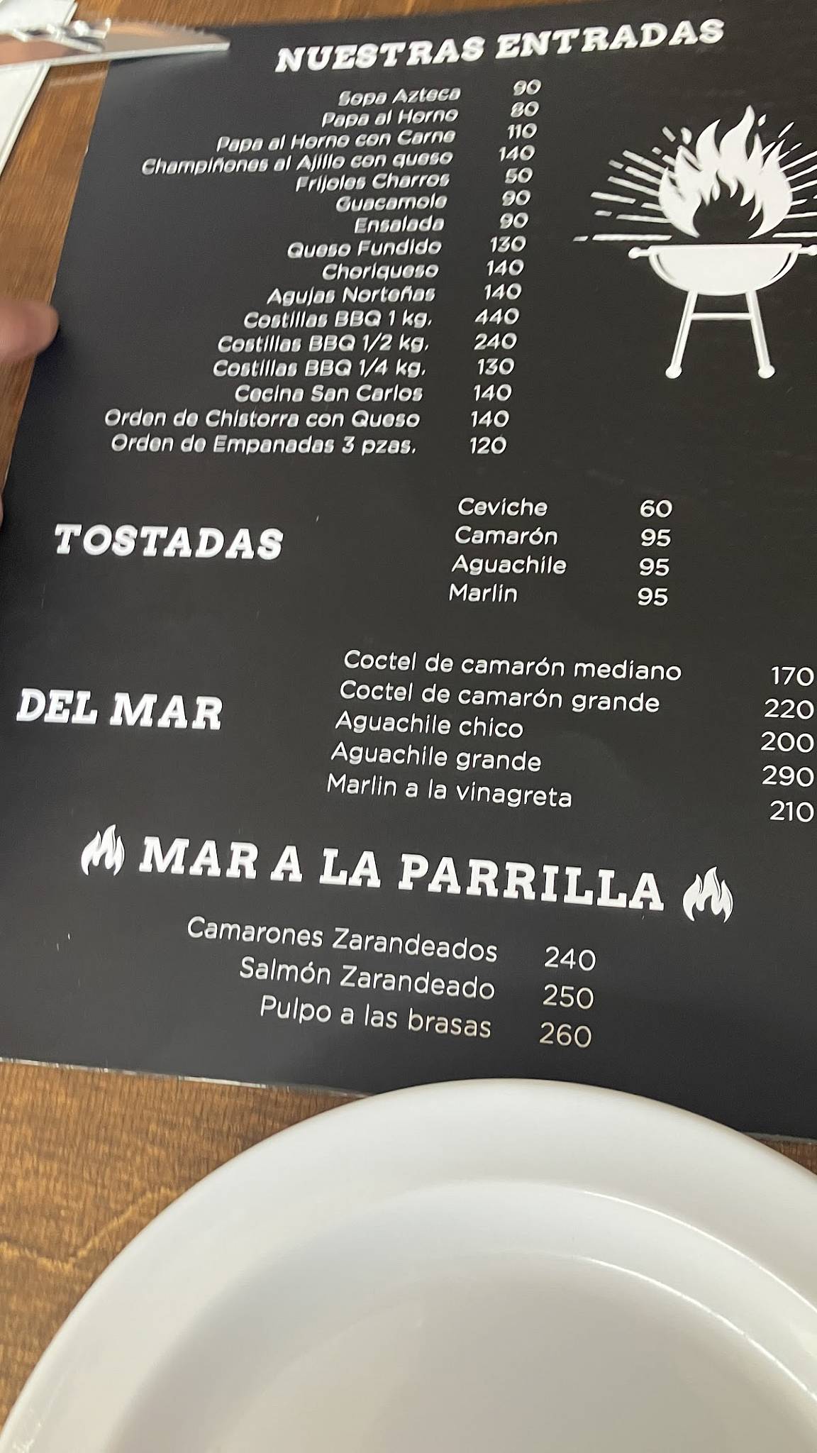 Carta del restaurante Parrilleros San Miguel Silao, Silao