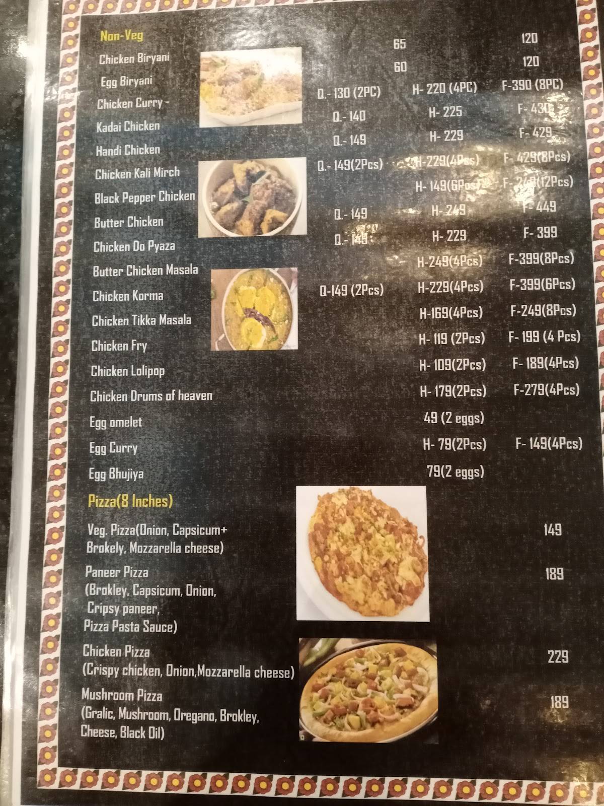 Menu at Party Fowl Restaurant, Allahabad