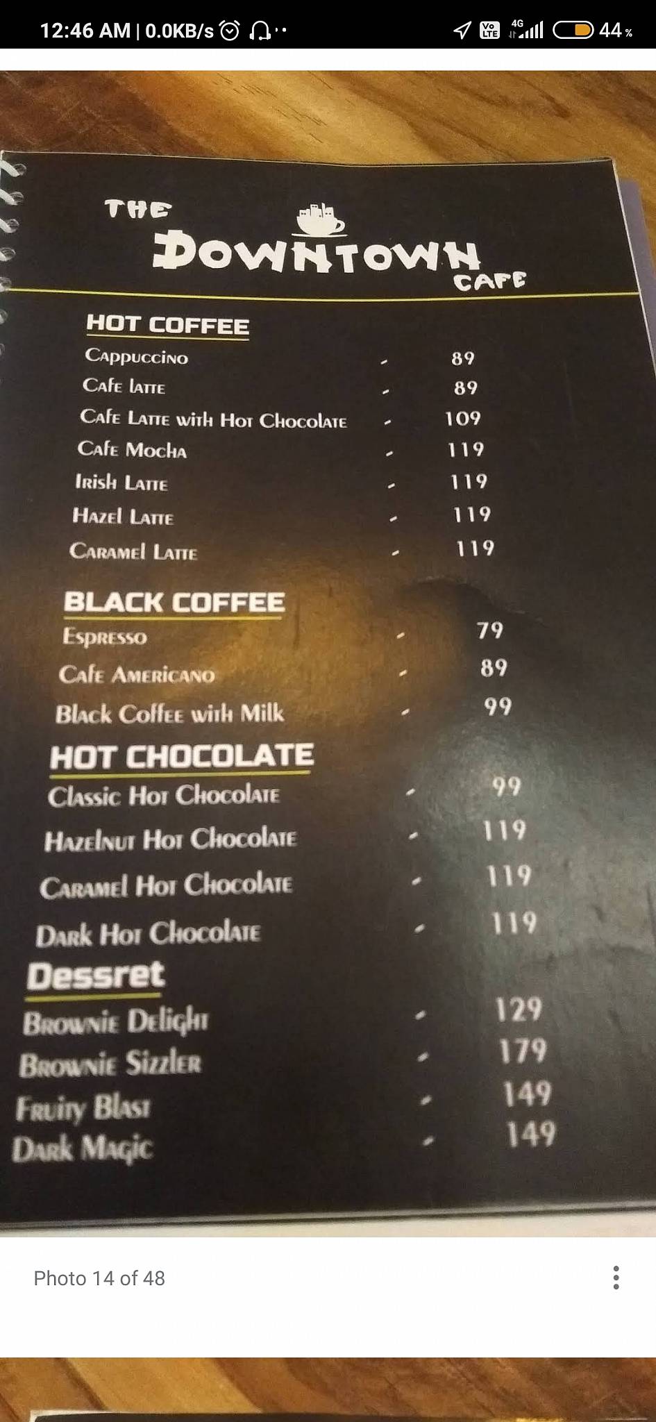 Menu at The Downtown Cafe, Patna, sports complexx