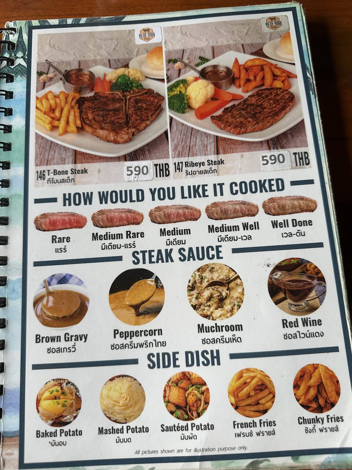 Menu at Pattaya Beer Garden restaurant, Pattaya City, 118/4 Beach Rd