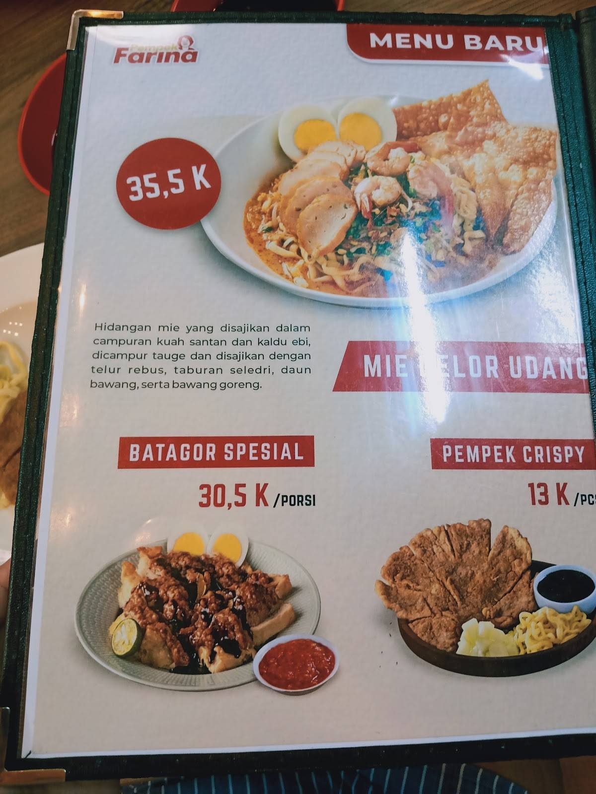 Carta del restaurante Pempek Farina Dewi Sri, Mengwi