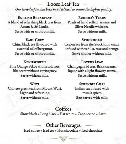 Menu at Peninsula Farm Cafe, Maylands