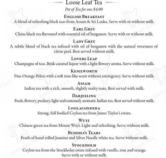 Menu at Peninsula Farm Cafe, Maylands
