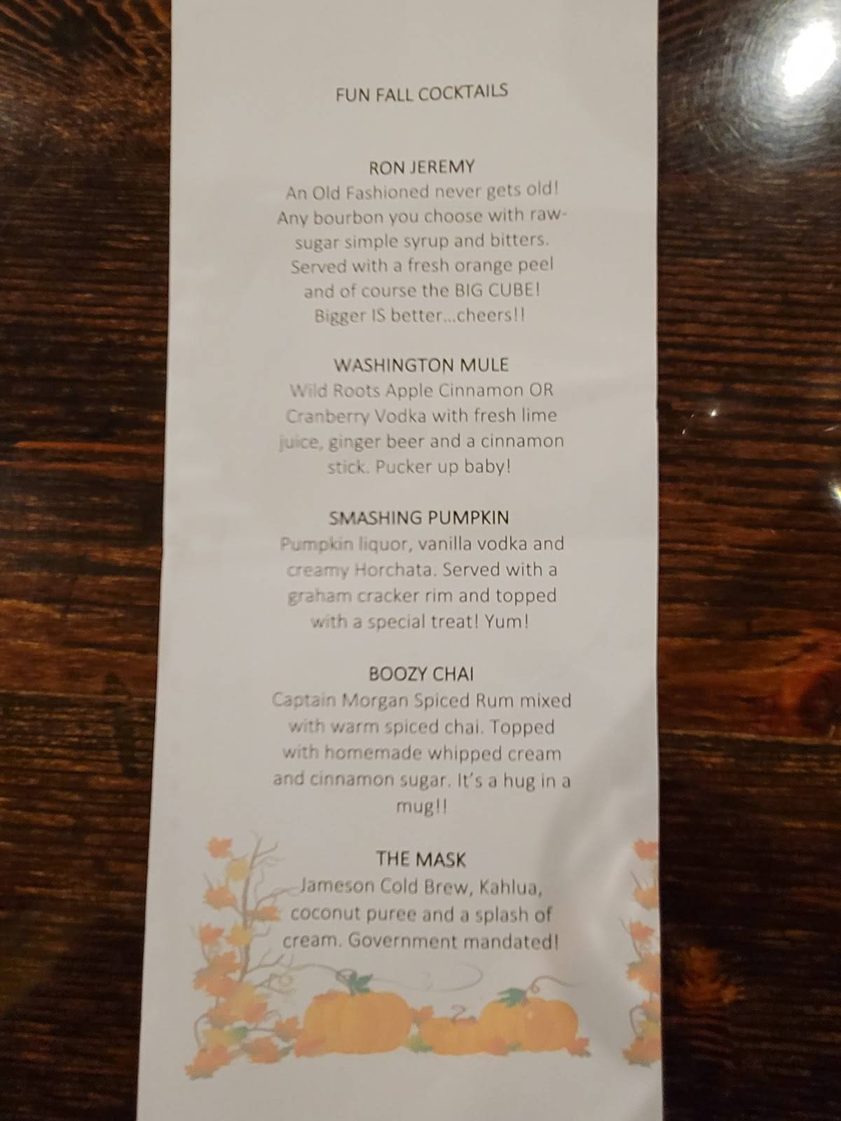 Menu at Pentagon Bistro & Martini Bar, Liberty Lake