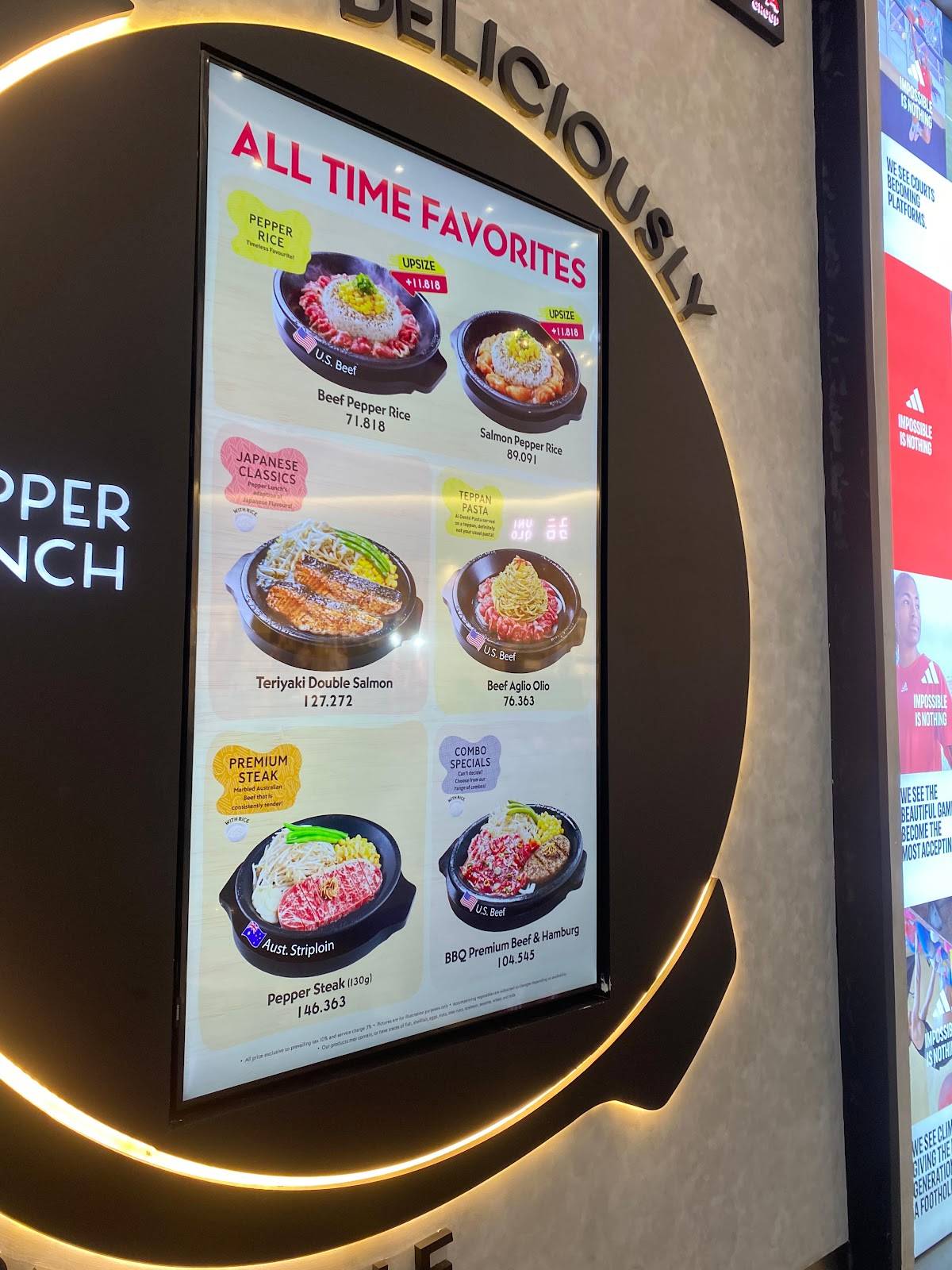 Menu at Pepper Lunch • Resinda Park Mall restaurant, Indonesia