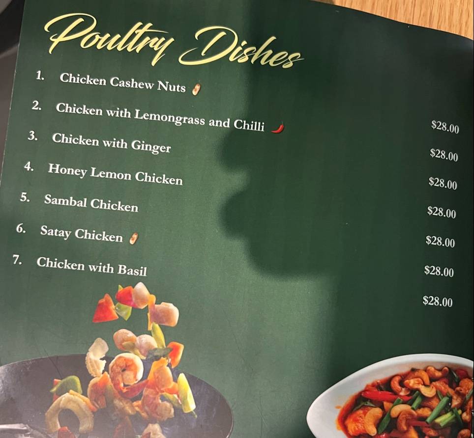 Menu at U&I Cafe, Northbridge