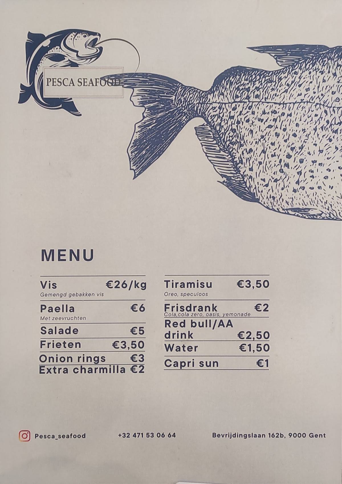 Carta de Pesca seafood, Gante