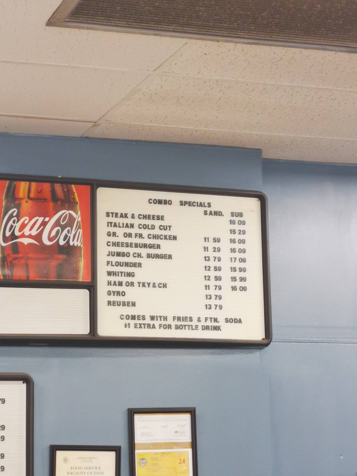 Menu at Peter's Grill cafe, Rockville