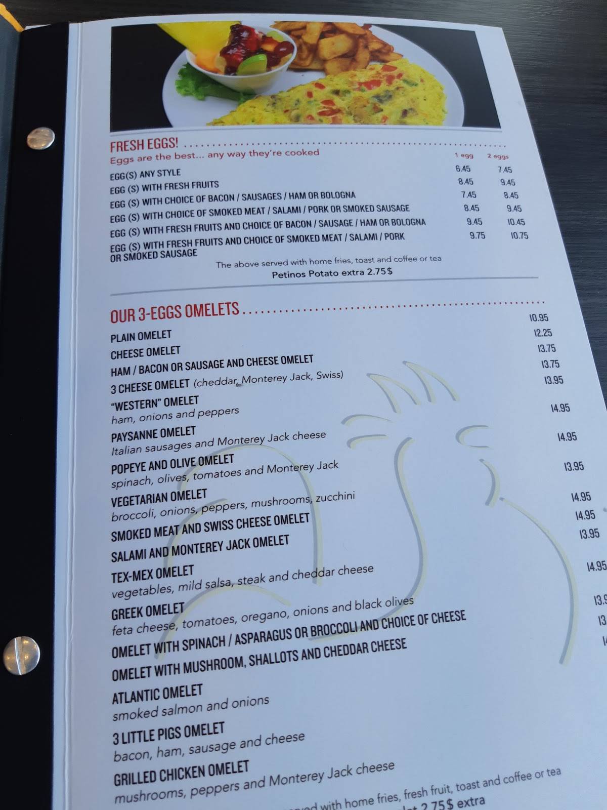 Menu au Petinos Saint-Léonard restaurant, Montréal, Boul Langelier
