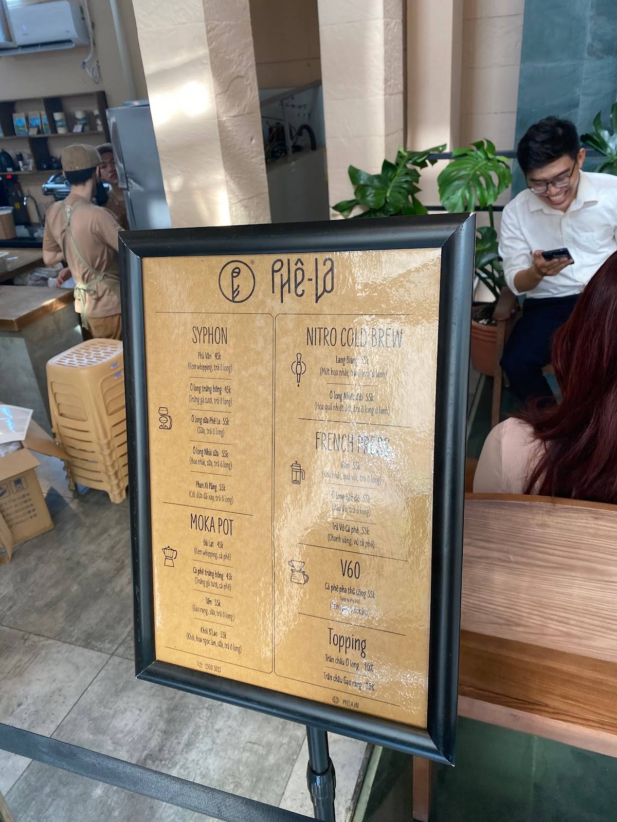 Menu at Phê La - Điện Biên Phủ, Ho Chi Minh City