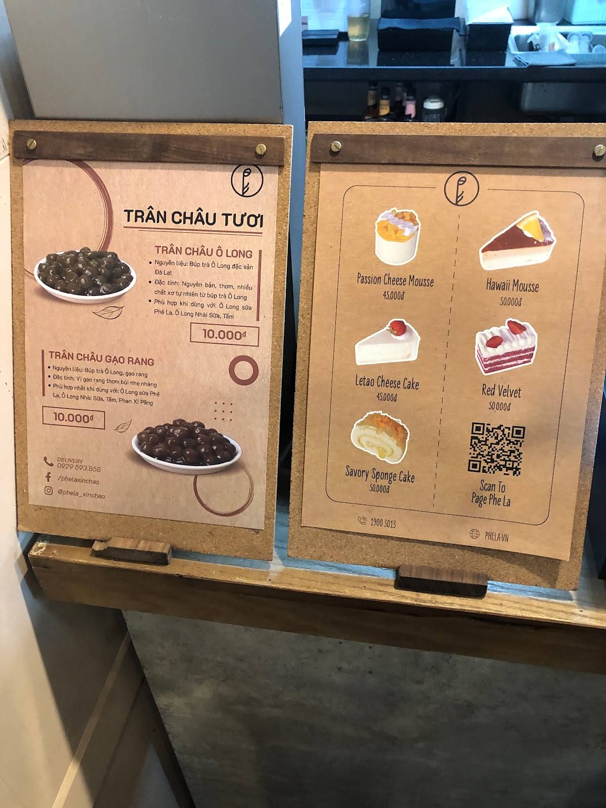 Menu at Phê La - Điện Biên Phủ, Ho Chi Minh City