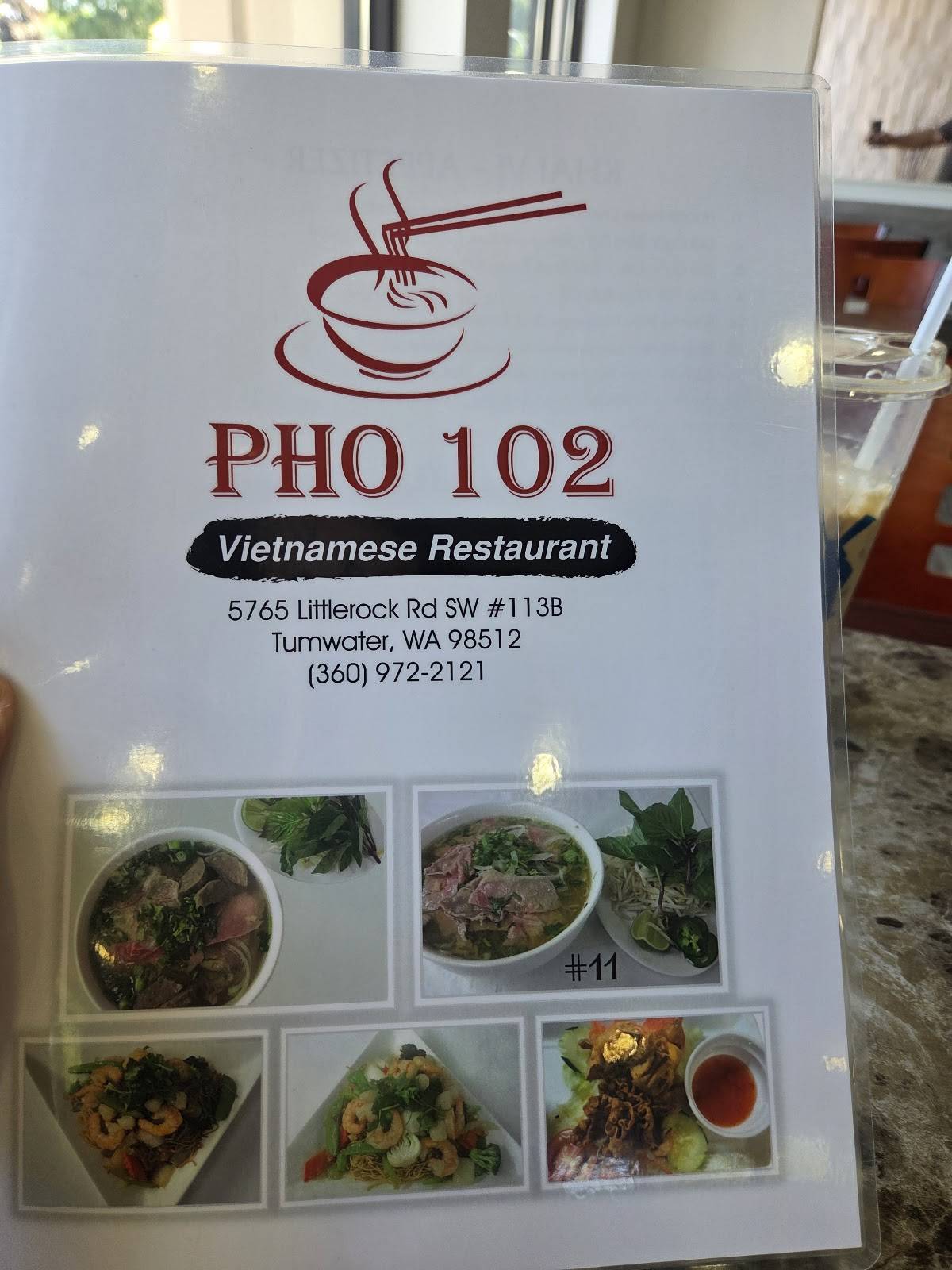 Menu at Pho 102 restaurant, Tumwater, Littlerock Rd SW #113B
