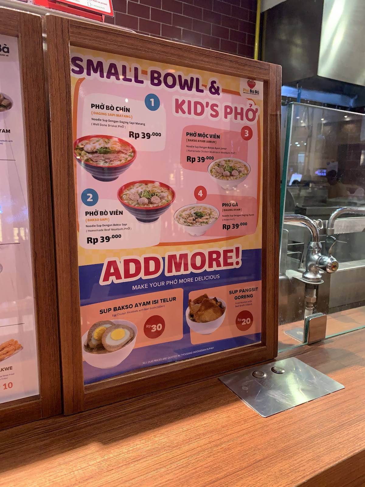 Menu at Pho Ba Ba - Aeon Mall Deltamas restaurant, Bekasi Regency