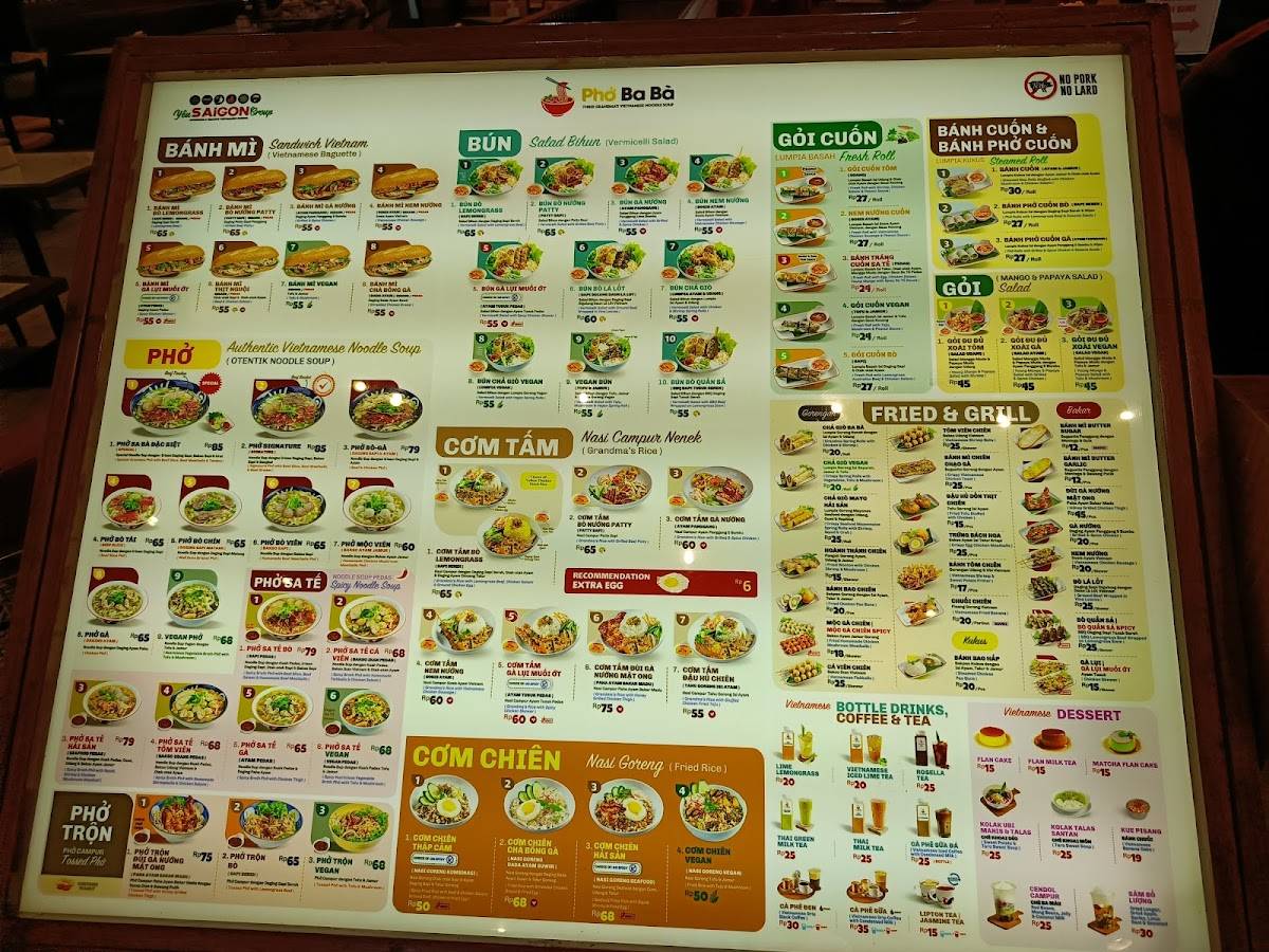 Menu at Pho Ba Ba - Aeon Mall Deltamas restaurant, Bekasi Regency