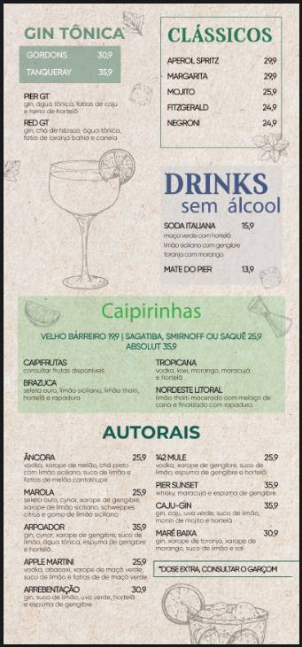 Menu em Píer 142 restaurante, Santos