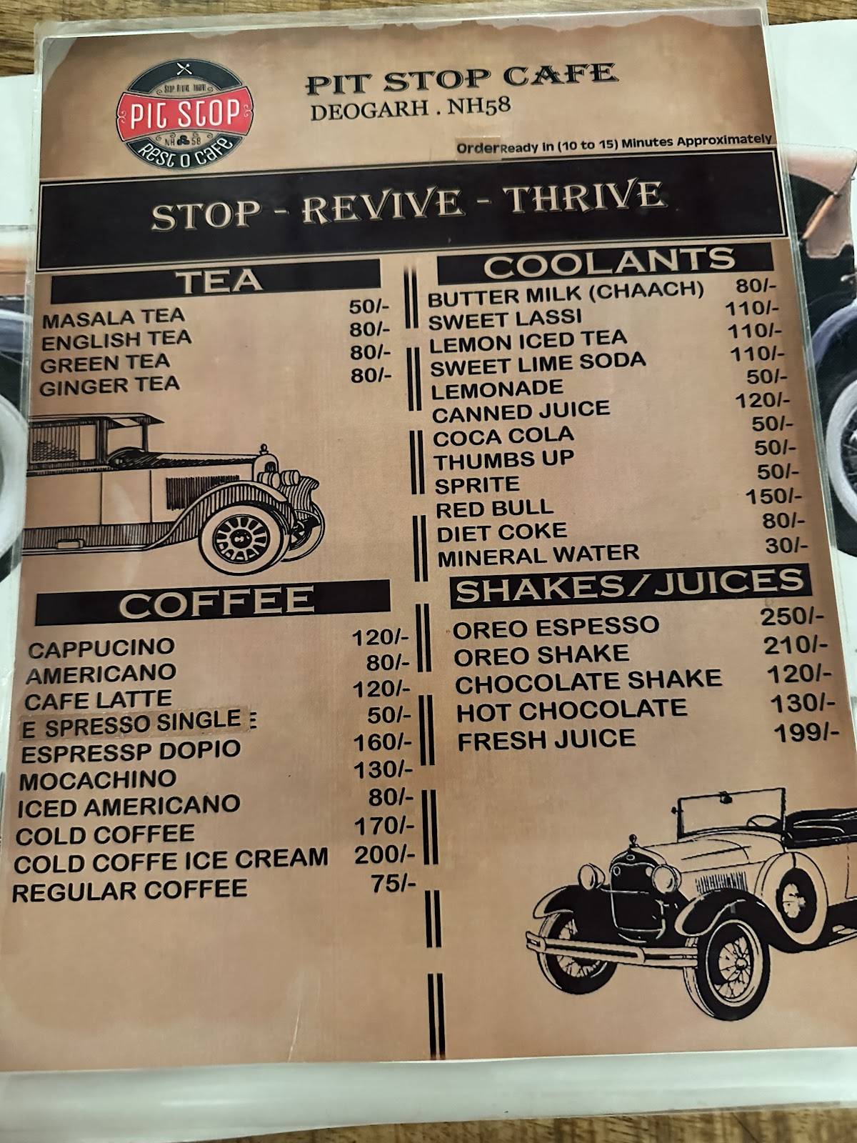 Menu at Pit Stop Deogarh ( Cafe & Restaurant ), India