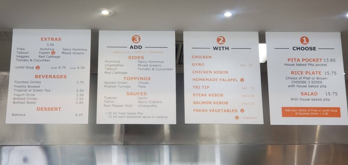 Menu at Pita 360 restaurant, Gardena, Artesia Blvd