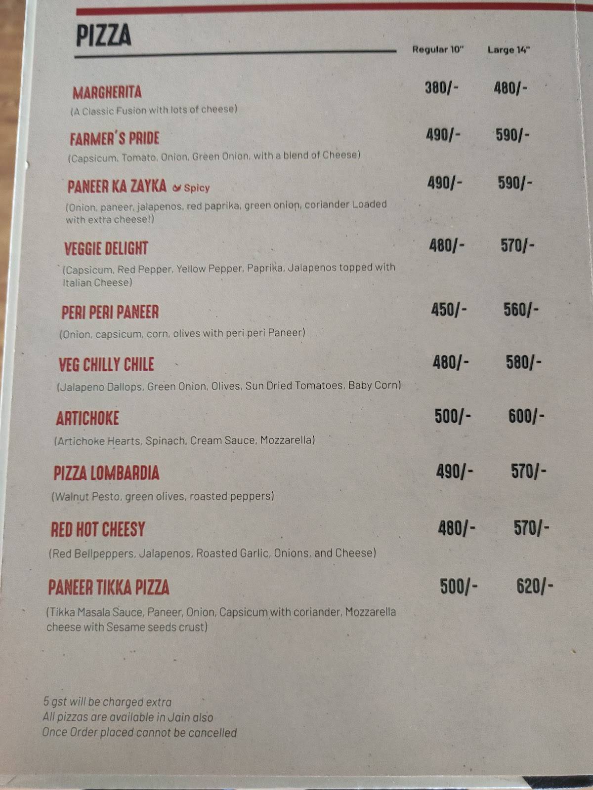 Menu at Pizza'hhoy Western style Pizza, Surat, 106